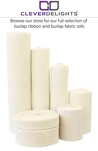 CleverDelights 12" Ivory Burlap Roll - Finished Edges - 5 Yards - Jute Burlap Fabric