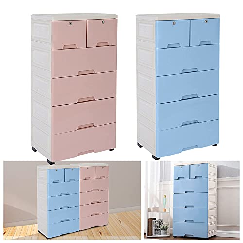 Plastic Drawers Dresser, Blue Multi-Layer Drawer Storage Cabinet, Sorting Storage Cabinet, Closet Organizer Unit for Apartment or Family,19.7"W x 13.8"D x 40" H