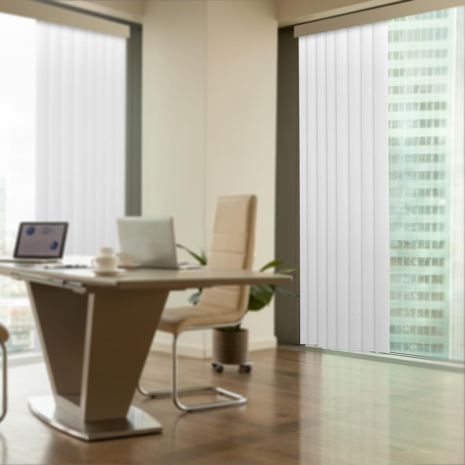 Amazing Drapery Hardware Premium Vinyl/PVC Vertical Blind Replacement Slats, 6 Pack, White - Smooth, Curved Style - DIY-Friendly and Trimmable Length - Ideal for Replacing Broken Blinds