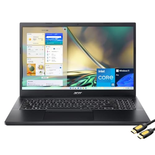 ACER Aspire 7 Laptop, 15.6/ FHD IPS Display, 12th Gen Intel Core i5-1240P, GeForce RTX 3050, 32GB DDR4, 2TB NVMe SSD, Backlit Keyboard, USB-C, Wi-Fi 6, Bluetooth, Webcam, PDG HDMI, Win 11 Pro
