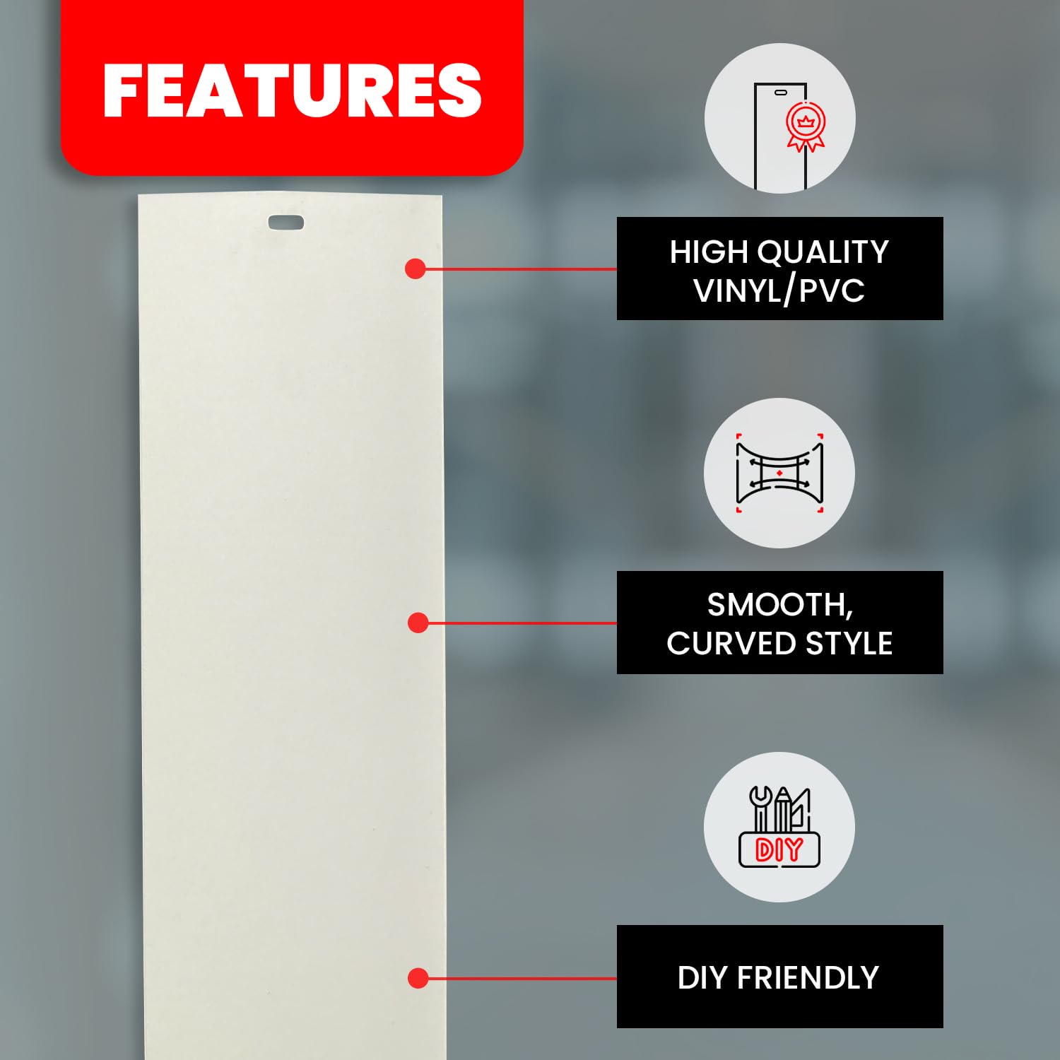 Amazing Drapery Hardware Premium Vinyl/PVC Vertical Blind Replacement Slats, 20 Pack, Off White - Smooth, Curved Style - DIY-Friendly and Trimmable Length - Ideal for Replacing Broken Blinds