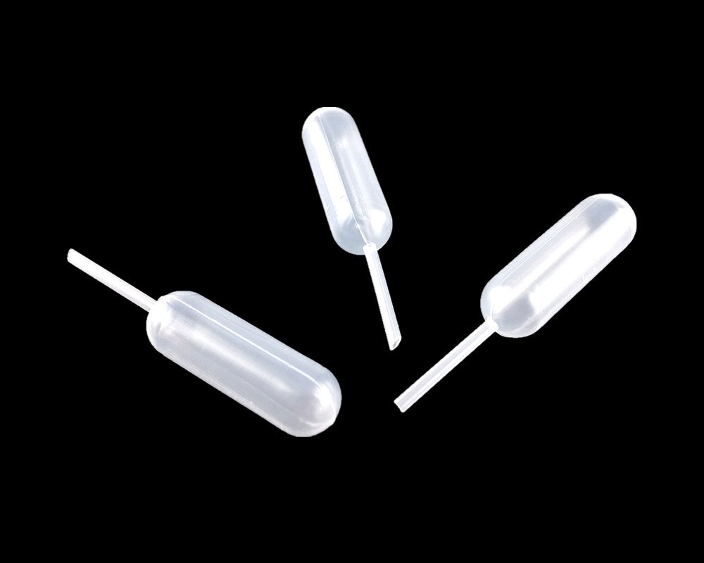 Yueton 50pcs Clear 4ml Liquid Dropper Pasteur Pipette, Plastic Squeeze Transfer Pipettes