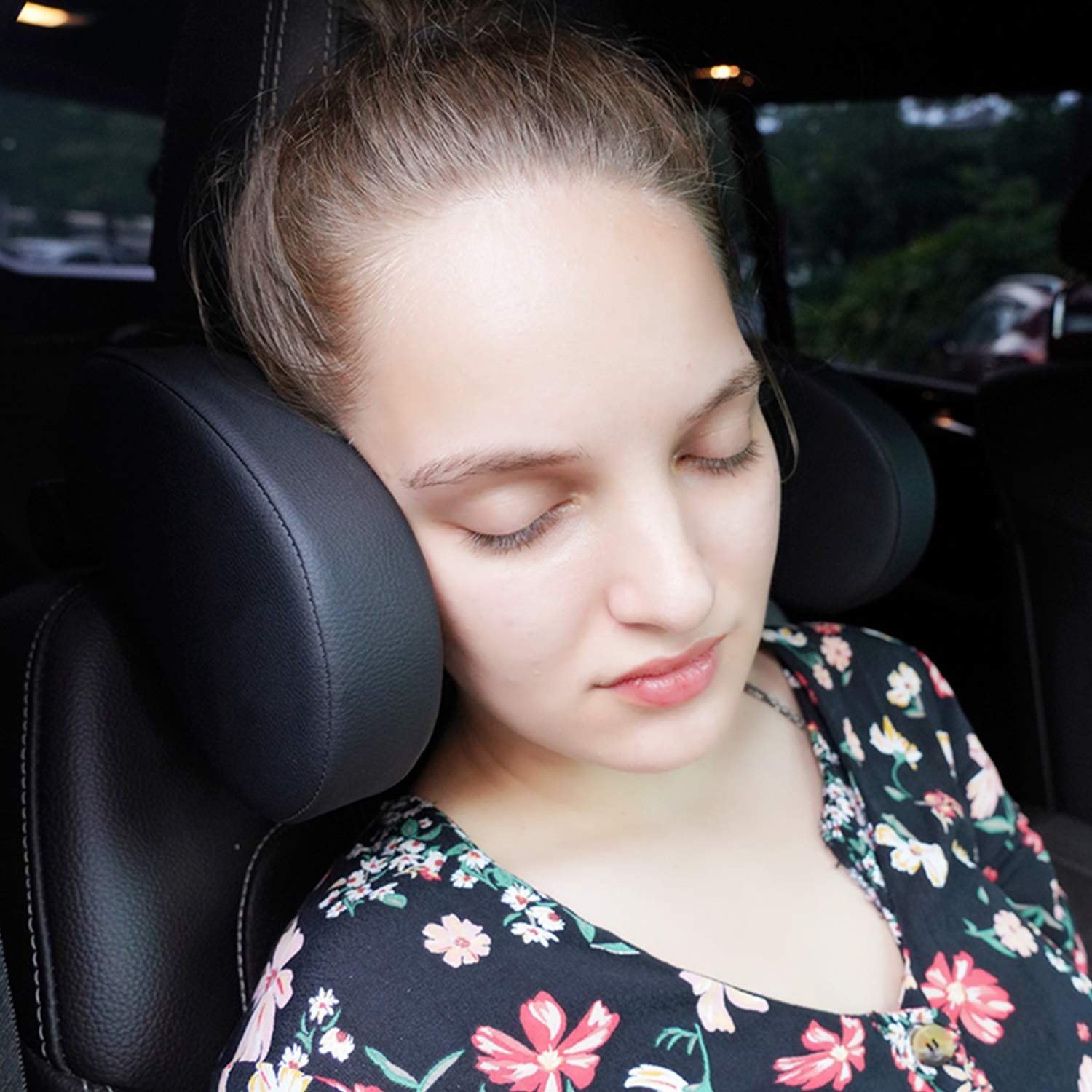 Anholi[2020 Version]Car Seat Headrest Pillow,Thick Cushion Thin Shell,Roal pal car Sleeping Head Support,Neck Rest Pillow for Kids&Passenger, 360 ° Back-Forth Rotation, Left-Right Width Adjustable