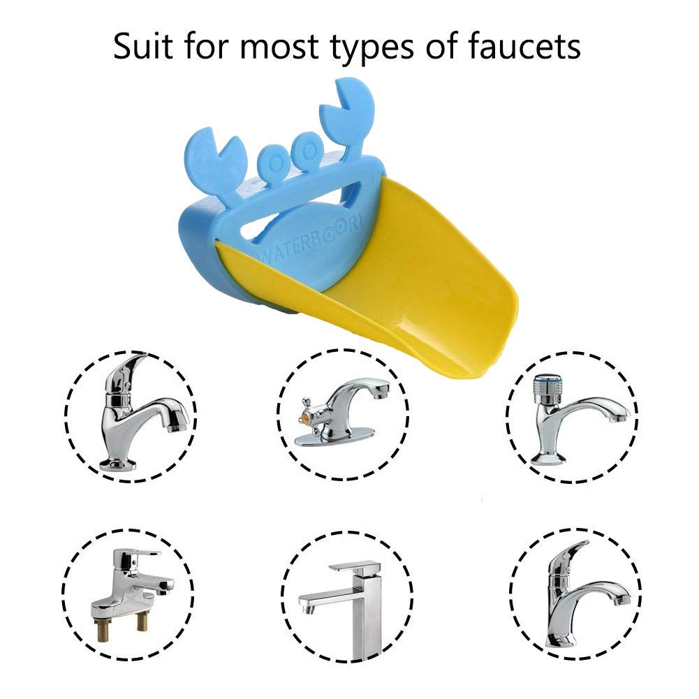 Zeltababy 2 Pieces Crab Water Spout Faucet Extender Sink Handle Extender Hand Washing Helper for Toddlers Kids Babies, Color Random