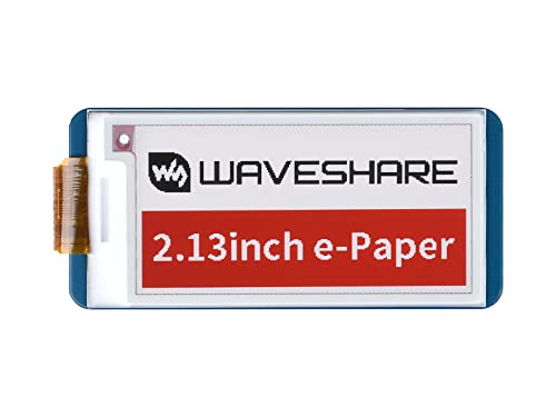waveshare 2.13inch E-Ink Display HAT Compatible with Compatible with Raspberry Pi 5/4B/3B/Zero/Zero W/Zero 2W/Pico/Pico W/Pico WH, 212x104 Resolution Three-Color SPI Interface