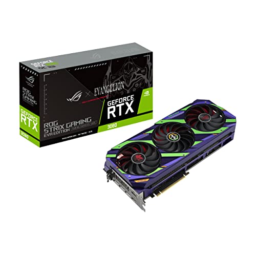 ASUS ROG Strix NVIDIA GeForce RTX 3080 EVA EDITION Gaming Graphics Card (PCIe 4.0, 12GB GDDR6X, HDMI 2.1, DisplayPort 1.4a, Axial-tech Fan Design, 2.9-slot, Super Alloy Power II, GPU Tweak)