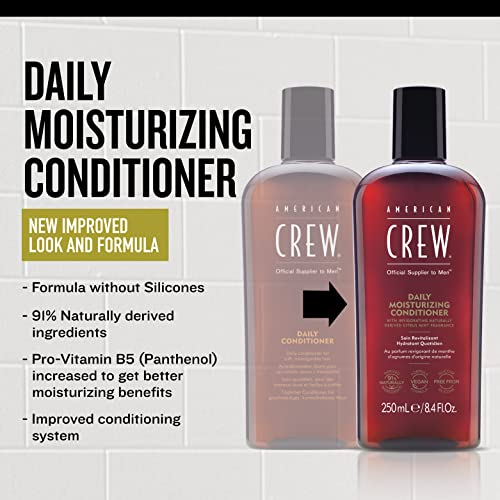 American Crew Men's Conditioner, Daily Moisturizing Conditioner, Naturally Derived, Vegan Formula, Citrus Mint, 8.45 Fl Oz