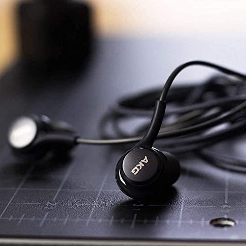 Samsung AKG Earbuds Original 3.5mm in-Ear Earbud Headphones with Remote & Mic for Galaxy A71, A31, Galaxy S10, S10e, Note 10, Note 10+, S10 Plus, S9 - Braided, Includes Velvet Carrying Pouch - Black