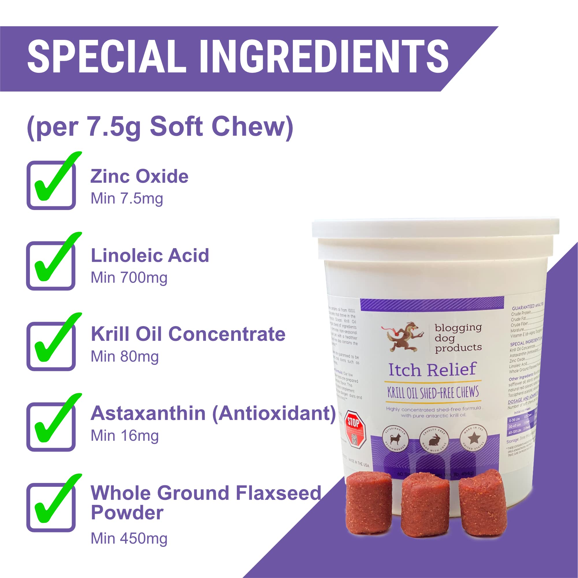BDP Dogs Allergy Chewable Supplement - Itchy Skin Relief for Pets Allergies β Reduce Shedding - Pet Krill Oil Omega Bites - Soft Chews for Hotspot, Itching, Licking - Allergy Chew Quantity 60β¦