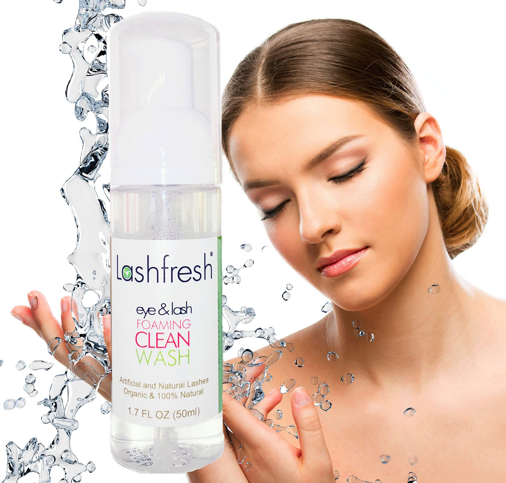 Lashfresh Foaming Clean Wash for Eyelash Extensions and Natural Lashes 50ml, Organic & 100% Natural. Sensitive formula.