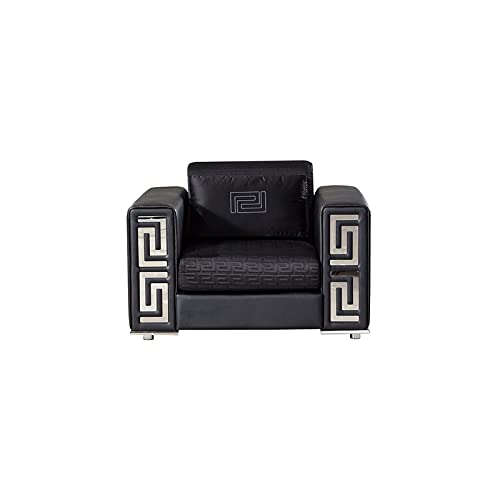 American Eagle Furniture AE223 Black Color with Faux Leather and Fabric Chair
