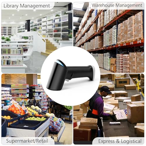 Barcode Scanner, W2 L Bar Code Scanners 30w Global Exposure High Speed Scanning Automatic Sensing Continuous Scanning OLED Display Screen Long Communication Distance (1)