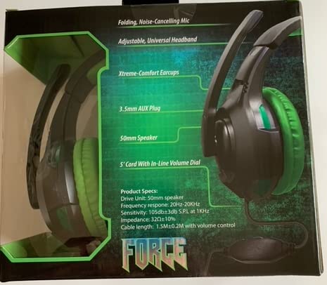 Green and Black Gaming Head Set