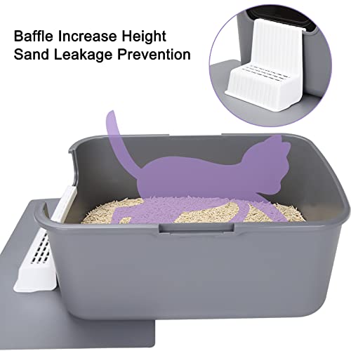 RIZZARI Cat Litter Box with Lid, Increased Entrance Height, Top Entry Enclosed Litter Box with Door, Easy to Install, Suitable for Cats up to 7.5 lbs (Gray,Small)