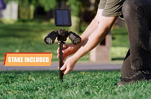 Bell+Howell Bionic Duo Spotlight: Solar Outdoor Lights with Motion Sensor, Adjustable Heads, Super Bright LEDs - Waterproof Landscape Lighting for Patio, Yard, Garden - No Batteries Needed!