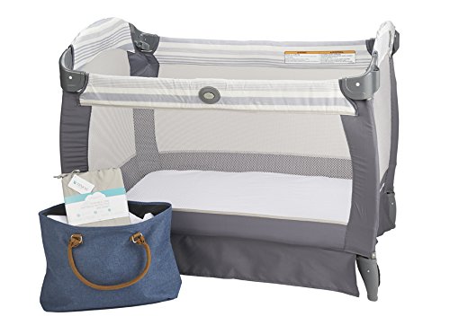 PUREgrace Playard Mattress Sheet and Protector in one -Made with Skin Friendly Tencel, Waterproof Cover Protects and Fits Pack N Play, Mini Portable Crib Mattresses, or Co-Sleepers