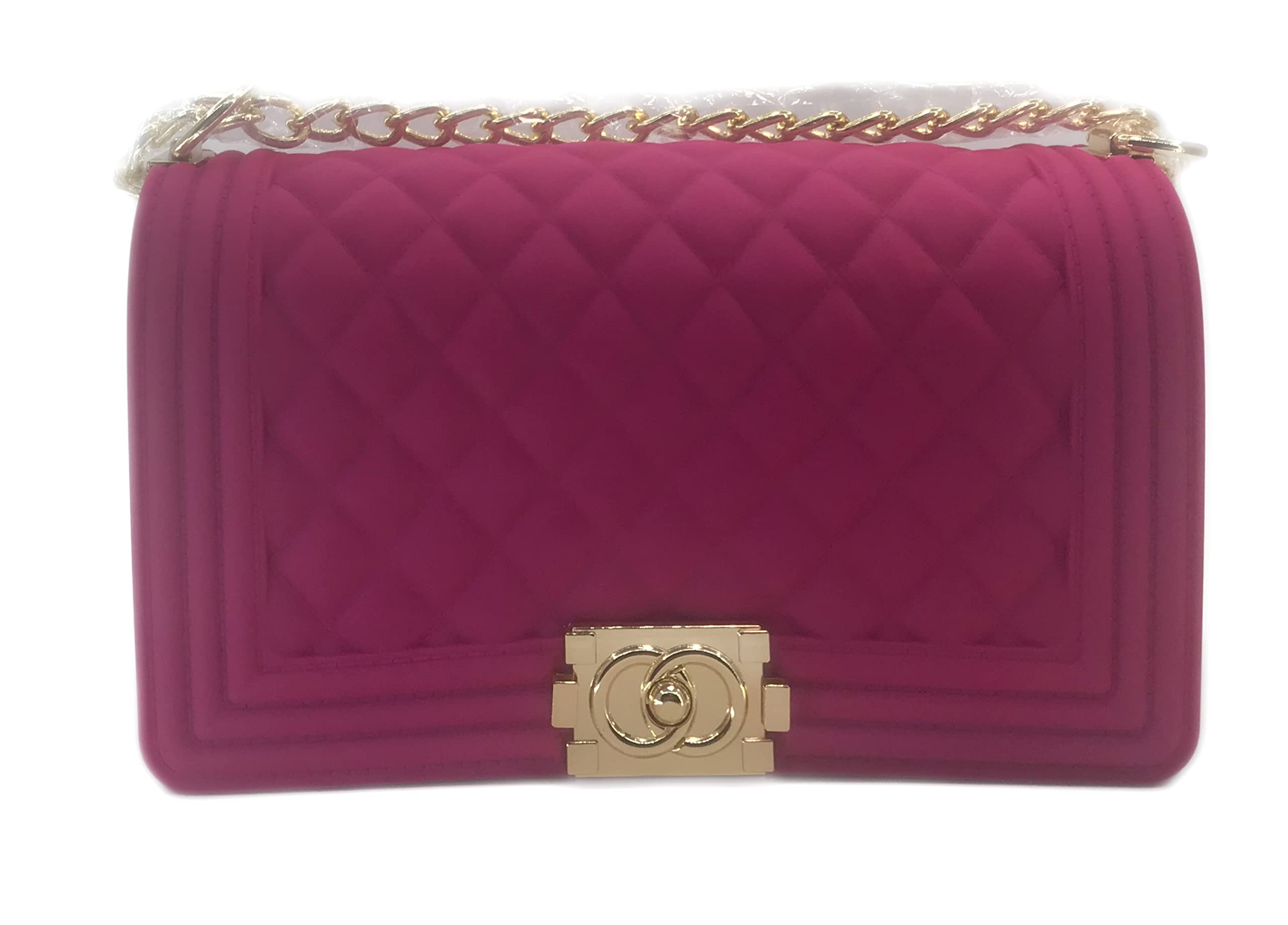Jelly shoulder bag, Jelly hand bag, pvc, women's girl fashion bag (Hot Pink)