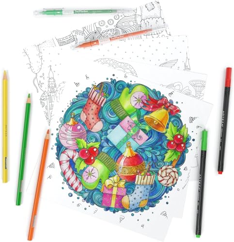 ARTEZA Adult Coloring Book, 4 Seasons Theme, 120 Sheets, 9x9 Inches Coloring Pages, 100 lb Paper