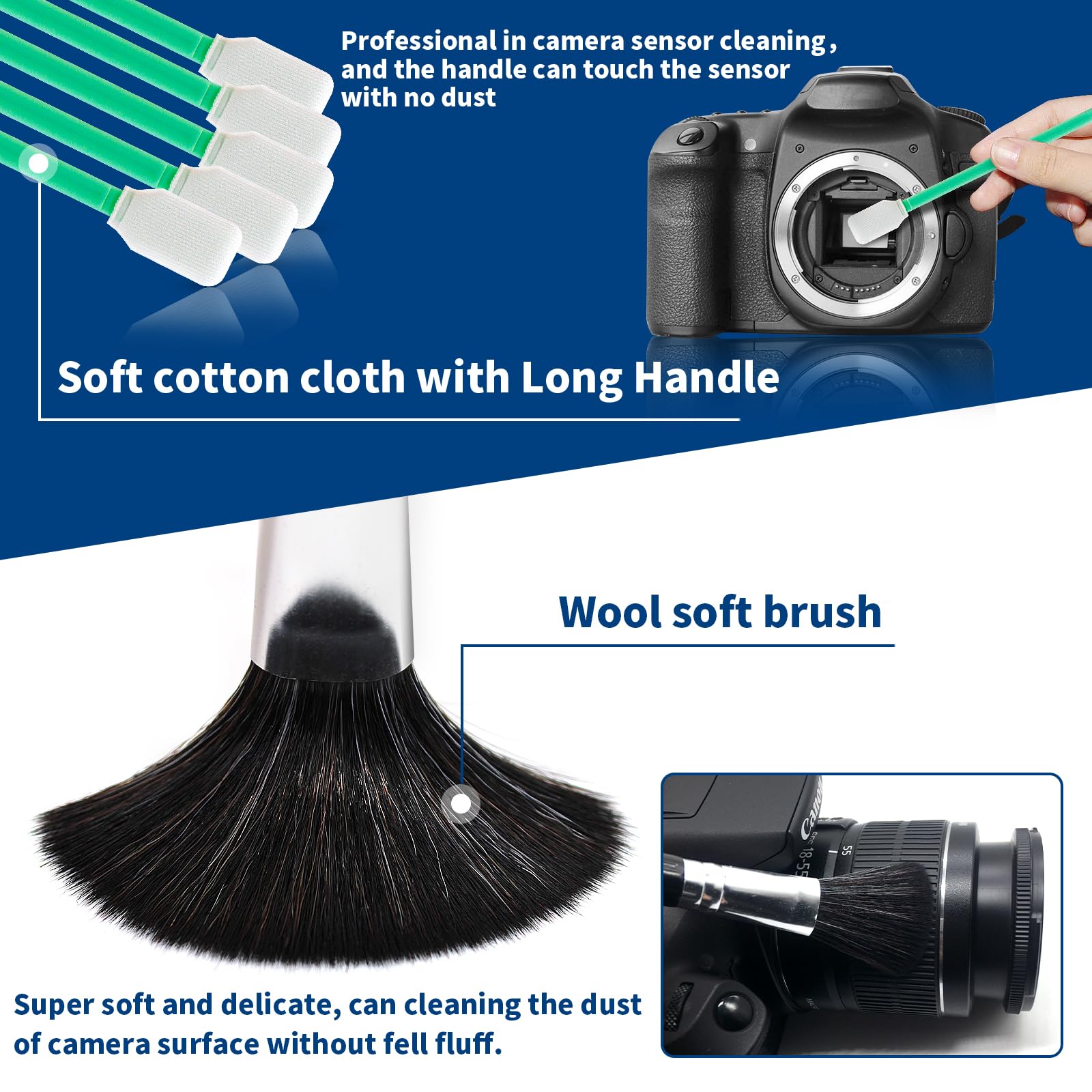 Aispour Camera Lens Cleaning Kit, 10-in-1 Camera Cleaning Kit, Camera Lens Cleaner and Camera Accessories, Includes Lens Cleaning Kit/Lens Cleaner/Lens Cleaning Pen/Soft Brush