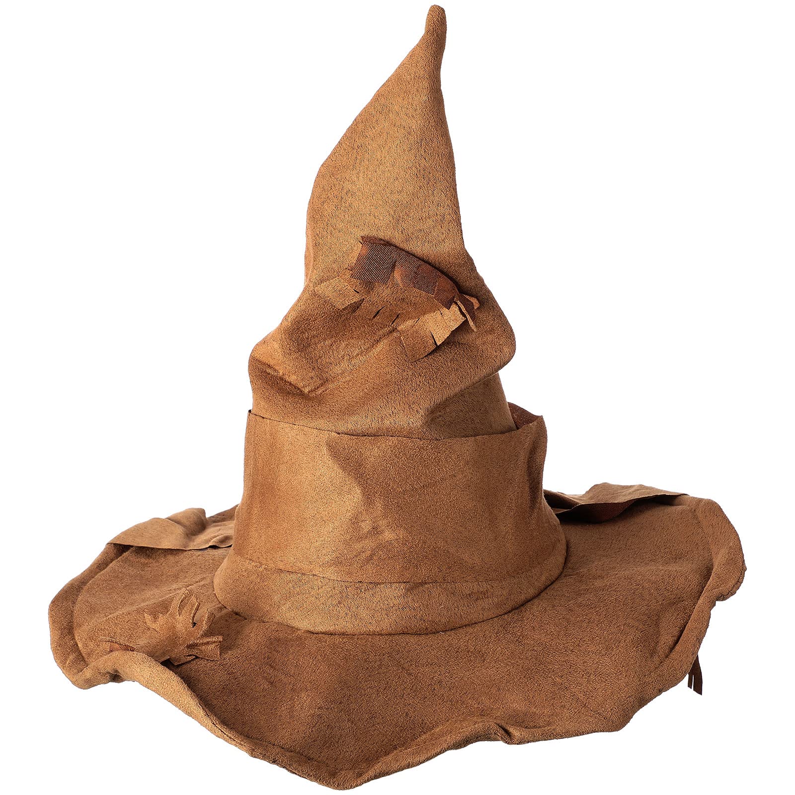 Halloween Adult Scarecrow Costume Hat Tattered Witch Hat Brown Wizard Hat for Halloween Party Accessories