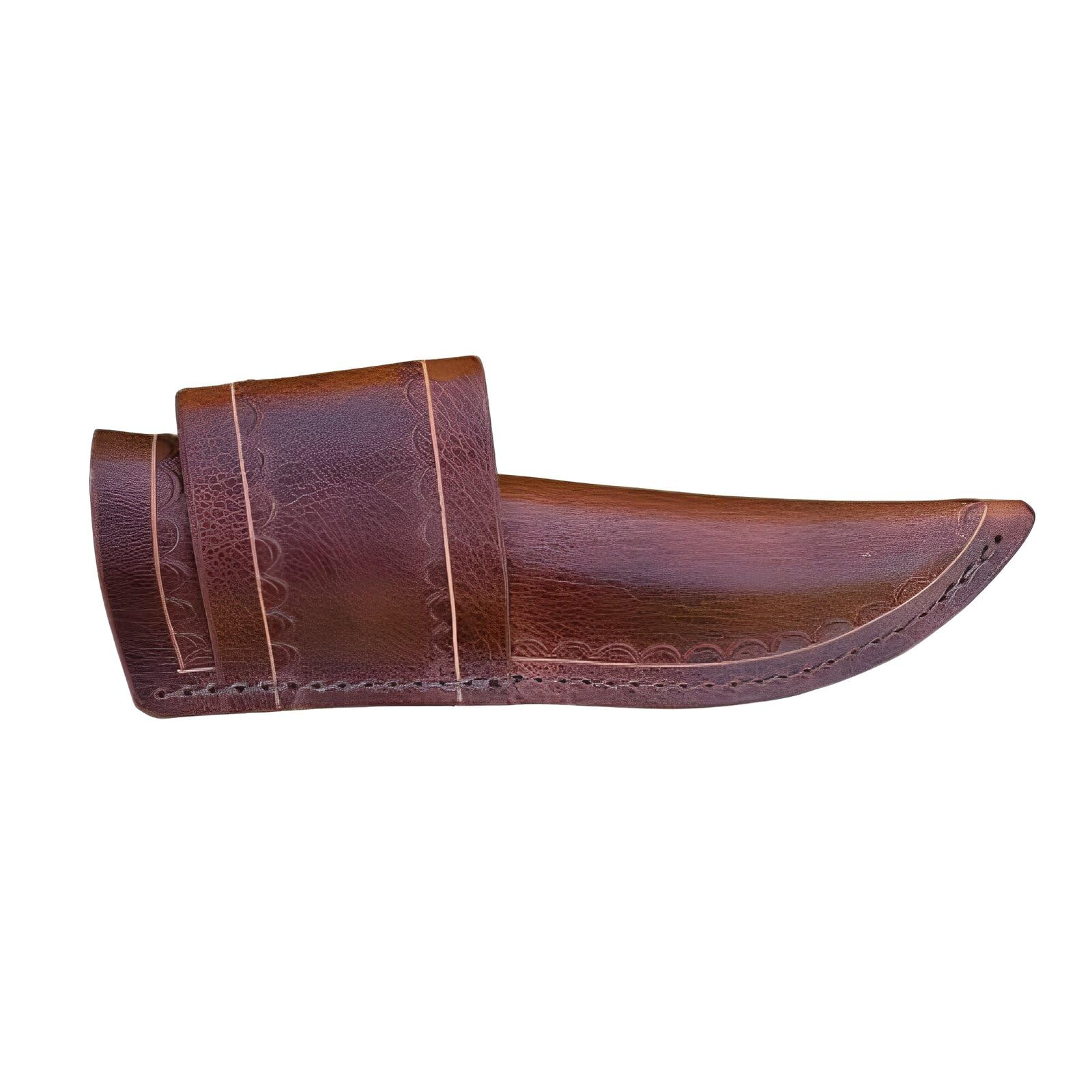 Coast Leathers Custom Handmade Leather Knife Sheath for Buck Selkirk 863 Knife, Fixed Blade Knife Holder, Cross Draw Knife Holster - Antique Brown