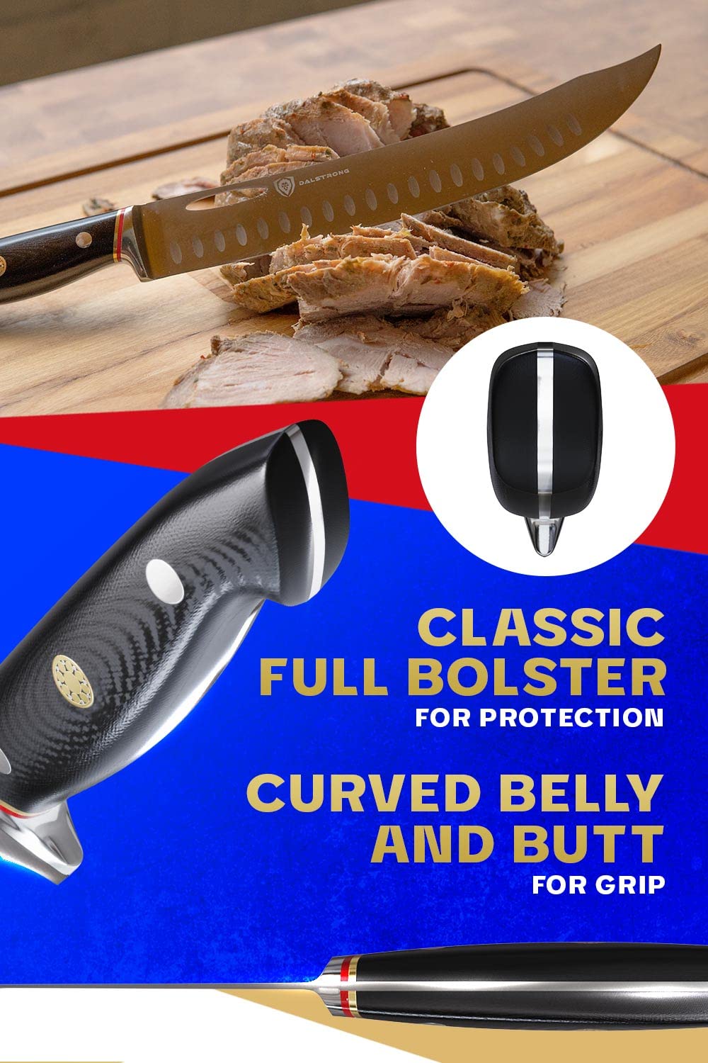 Dalstrong Butcher Knife - 10 inch - Centurion Series - Premium Swedish 14C28N High Carbon Stainless Steel - G10 Handle Meat Kitchen Knife - Razor Sharp Carving Breaking Knife - Sheath Included