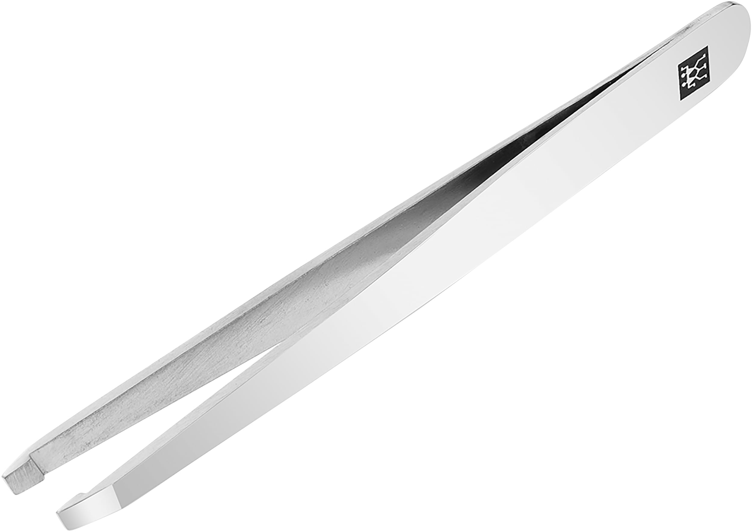 ZWILLING slanted tweezers for precise eyebrow hair removal, stainless steel polished, 90 mm