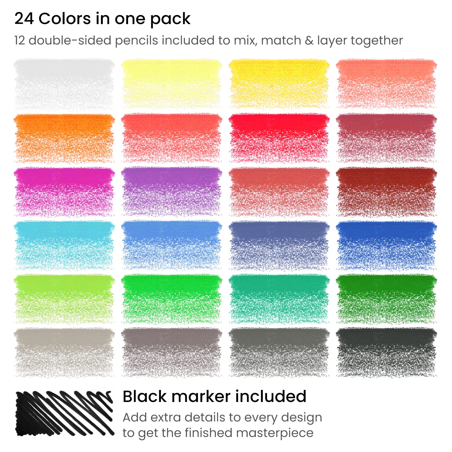 ARTEZA Kids Coloring Book and Colored Pencils Kit, Animal Kingdom Illustrations, 50 Double-Sided Sheets, 100lb Paper
