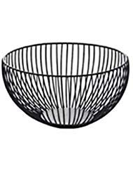 Alysontech Metal Wire Fruit Basket - Decorative Metal Frame Fruit Bowl Dessert Organizer for Living Room, Kitchen, Countertop, Black