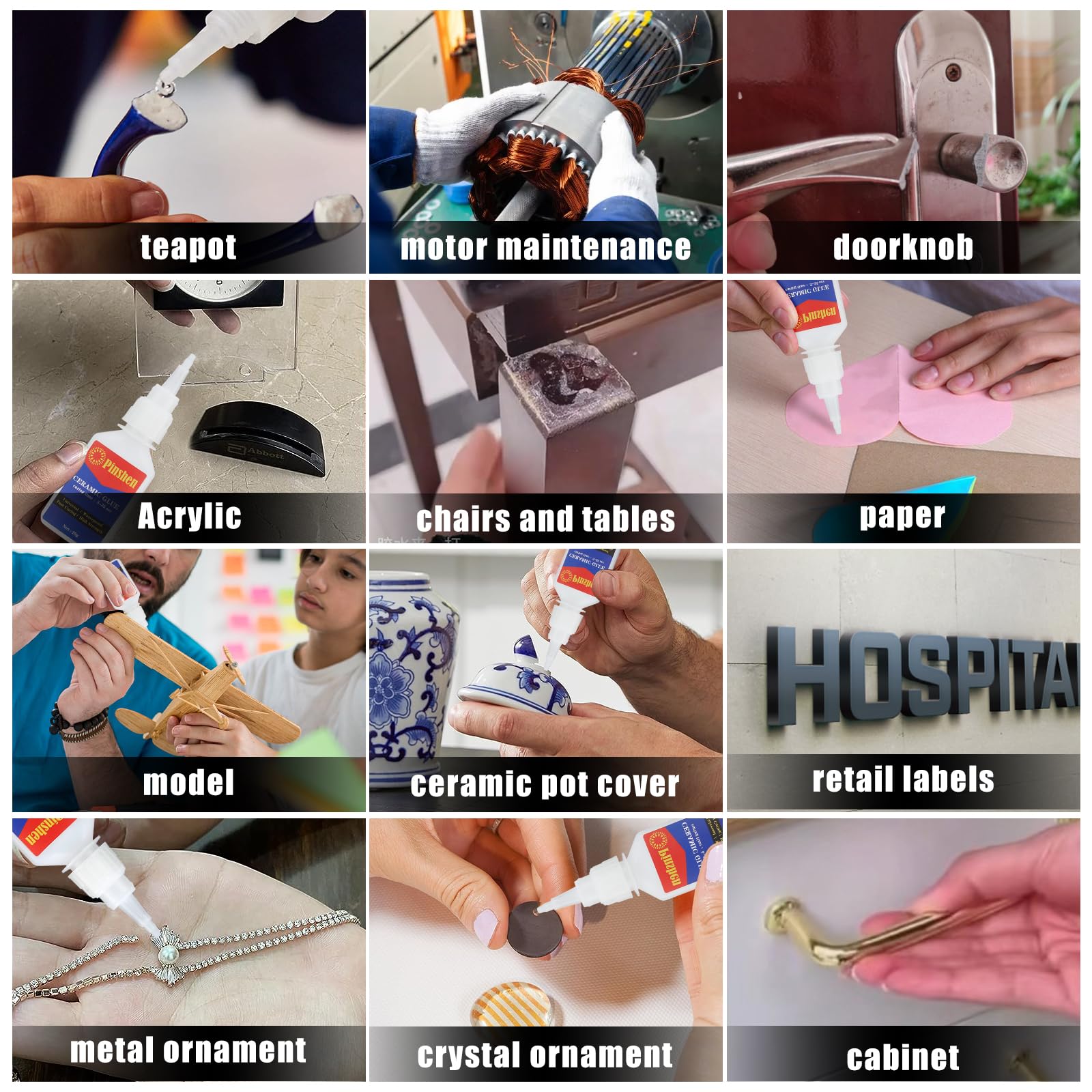 AOLDHYY Ceramic Glue, Citadel Plastic Glue, Super Glue for Rapid Maintenance and Small Emergency Repair, Porcelain, Wood,Fabric, Glass, Metal, Rubber and DIY Craft