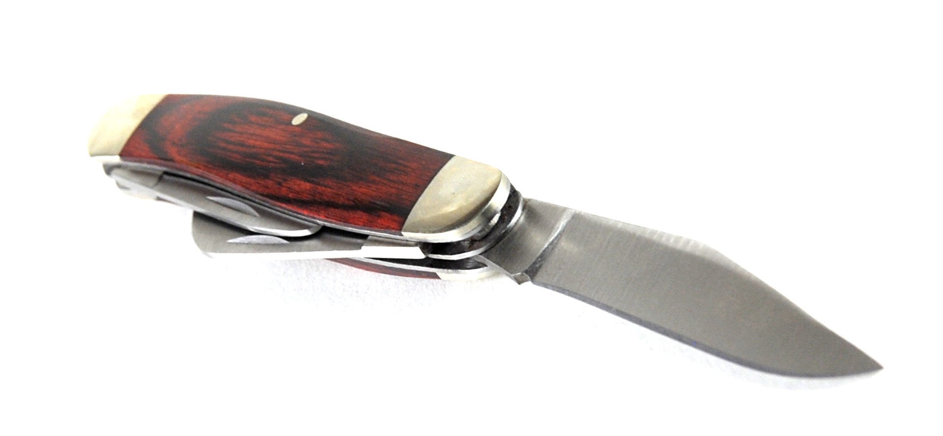 Bear & Son 247R Rosewood Three-Blade Large Stockman Slip Joint Knife, 3 7/8-Inch