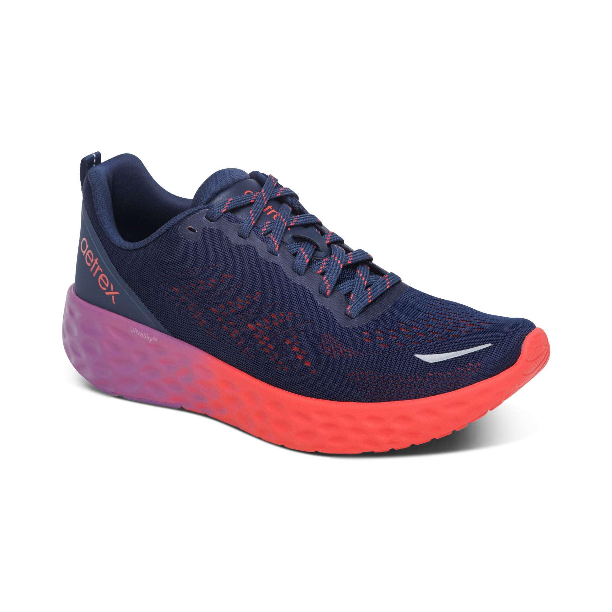 Aetrex Women's Danika Orthopedic Arch Support Sneakers Navy-Coral