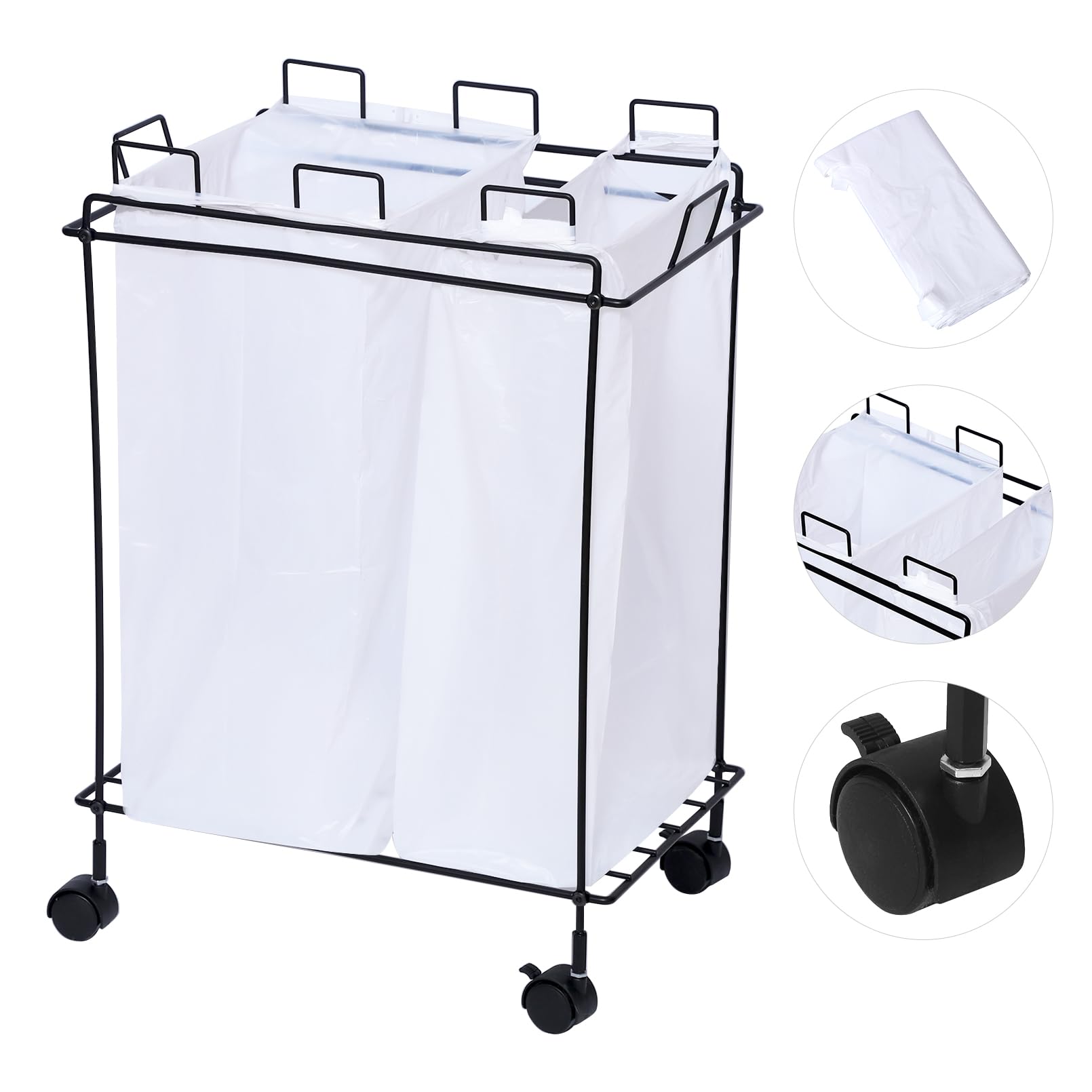 VIAV Garbage Bag Holder Portable Trash Rack Can with 30 PCS Trash Bags Outdoor Waste Bins Camping Trash Can for Indoor Outdoor RV Picnic Kitchen Home Use