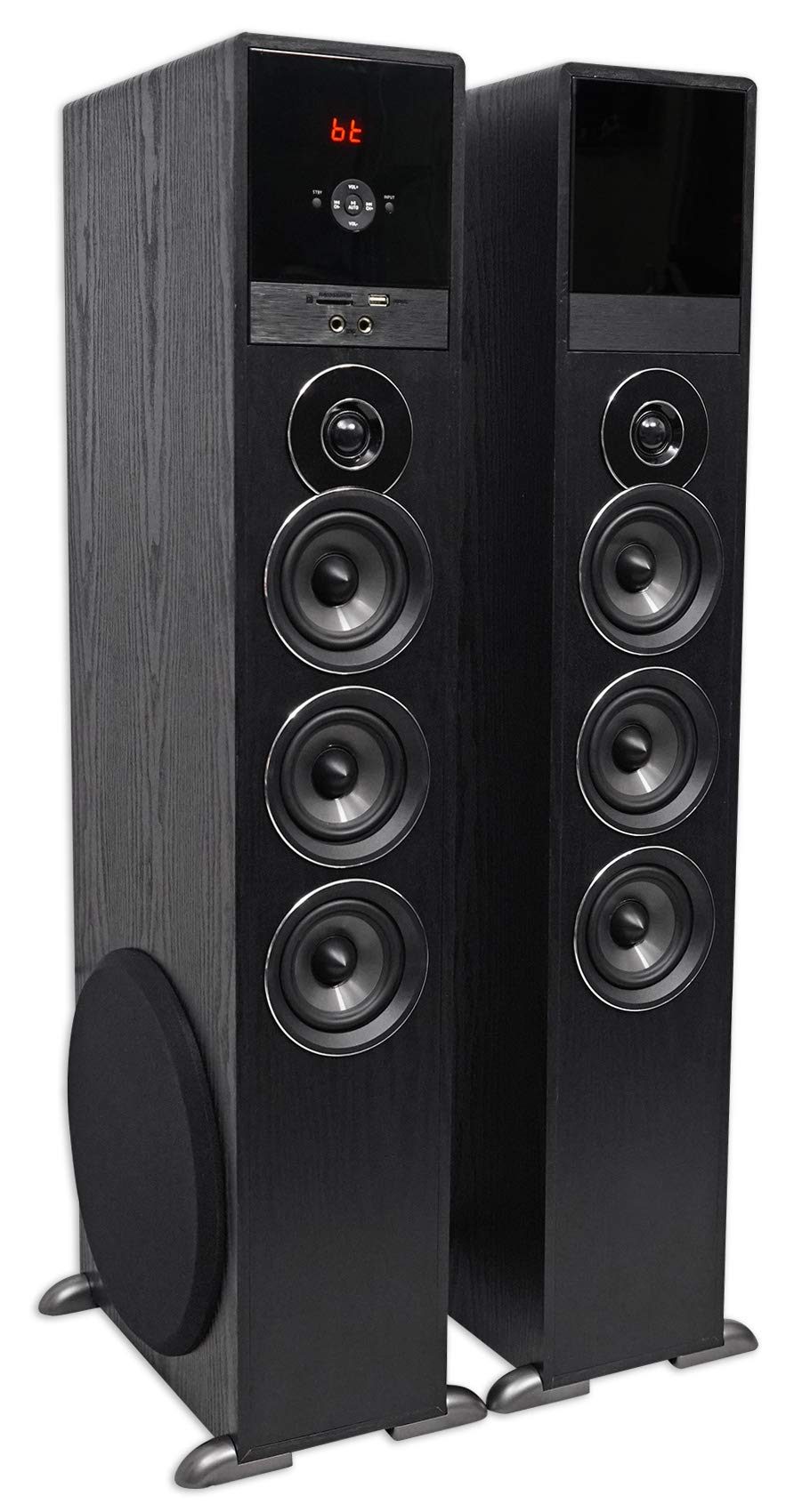Rockville TM150B Black Home Theater System Tower Speakers 10" Sub/Bluetooth/USB