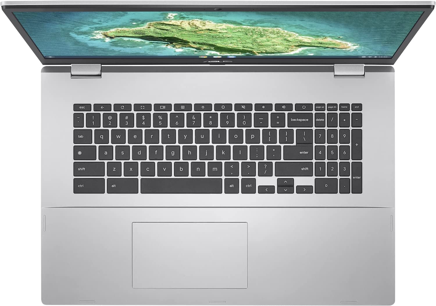 ASUS Chromebook 17.3" FHD Laptop Computer, Intel Celeron N4500 Processor, 4GB LPDDR4 RAM, 32GB eMMC, WiFi 6, Bluetooth 5.2, Webcam, Transparent Silver, Chrome OS, BROAG 64GB Flash Drive
