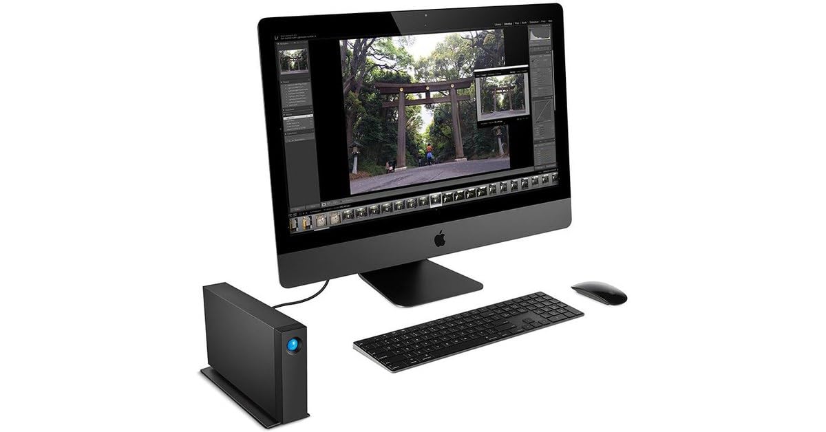 LaCie d2 Professional, 4TB, External Hard Drive Desktop, Thunderbolt 3 USB-C, 7200 RPM Enterprise Class Drives, for Mac and PC Desktop, 1 Month Adobe CC, 5 Year Rescue Services (STHA4000800)