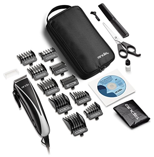 Andis 18620 Ultra Clip Adjustable Blade 19-Piece Home Haircut Kit, Black