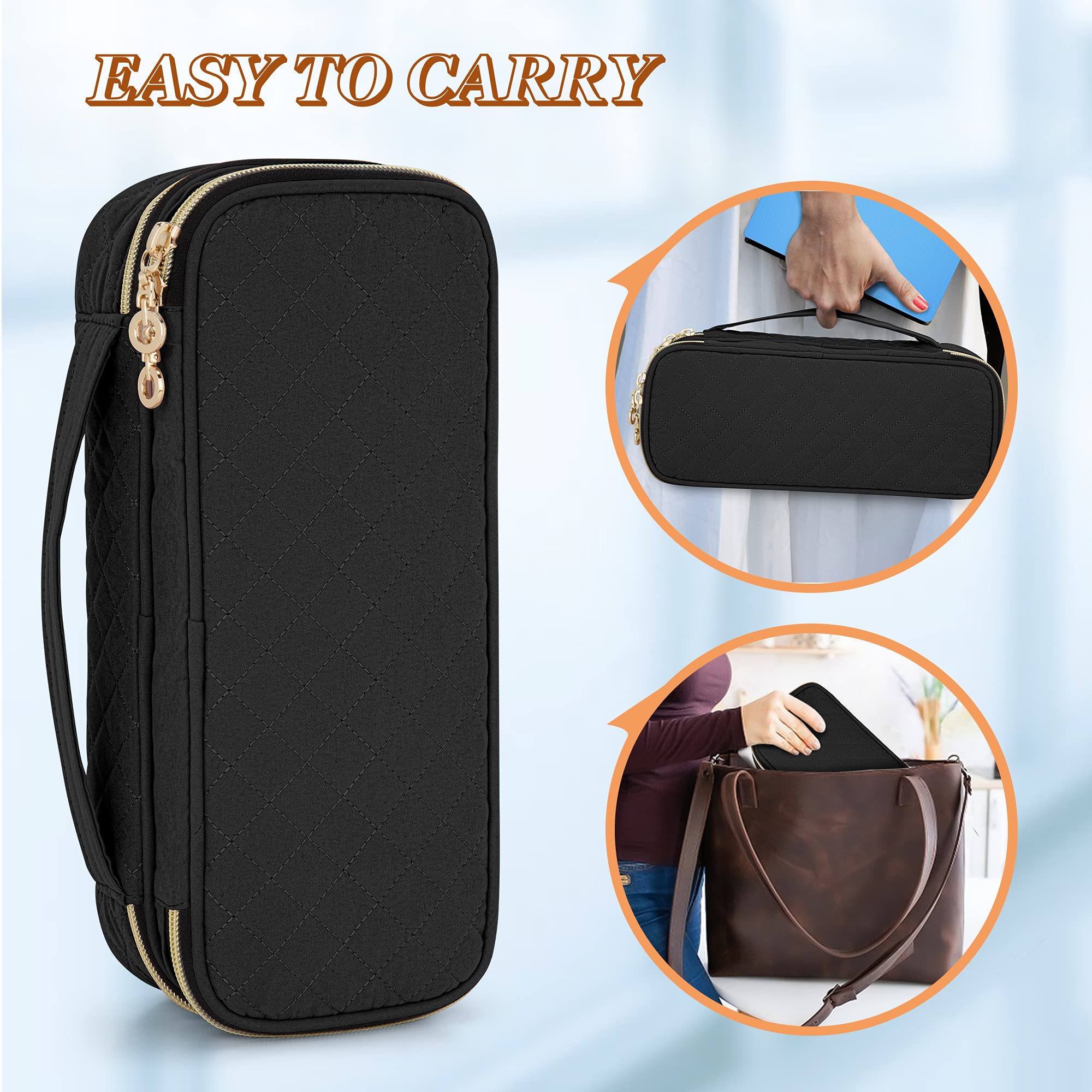 Damero Double Layer Stethoscope Case Compatible with 3M Littmann/ADC/Omron Stethoscope, Stethoscope Carrying Case Travel Bag for Nurse Accessories, Black