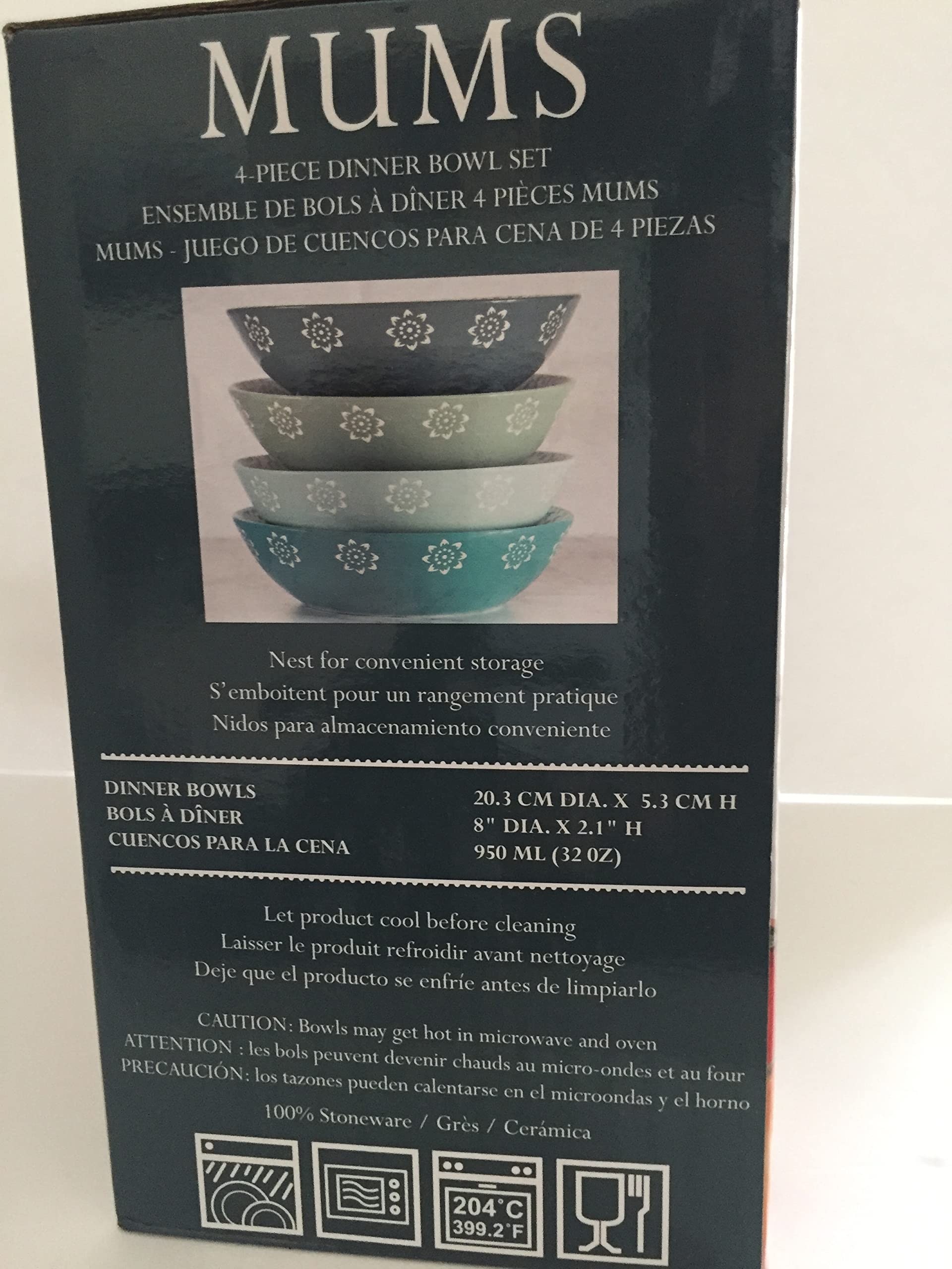Baum Mums 4-Piece Dinner Bowl Set