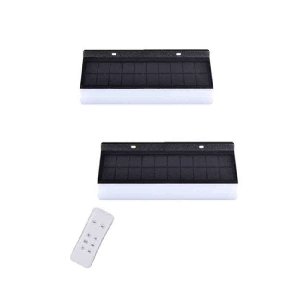 GSYFDZSWZX Fengyan Landscape Lights 2pcs/lot LED Outdoors Solar Light with Remote Control Double Light Effect Solar Lamp for Garden Home Solar LED Wall Lamp LED Street Lamp (Color : Black)