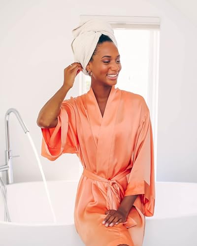 AQUIS Original Waffle Hair Towel, Ultra Absorbent & Fast Drying Microfiber Towel for Thick Hair, Linen