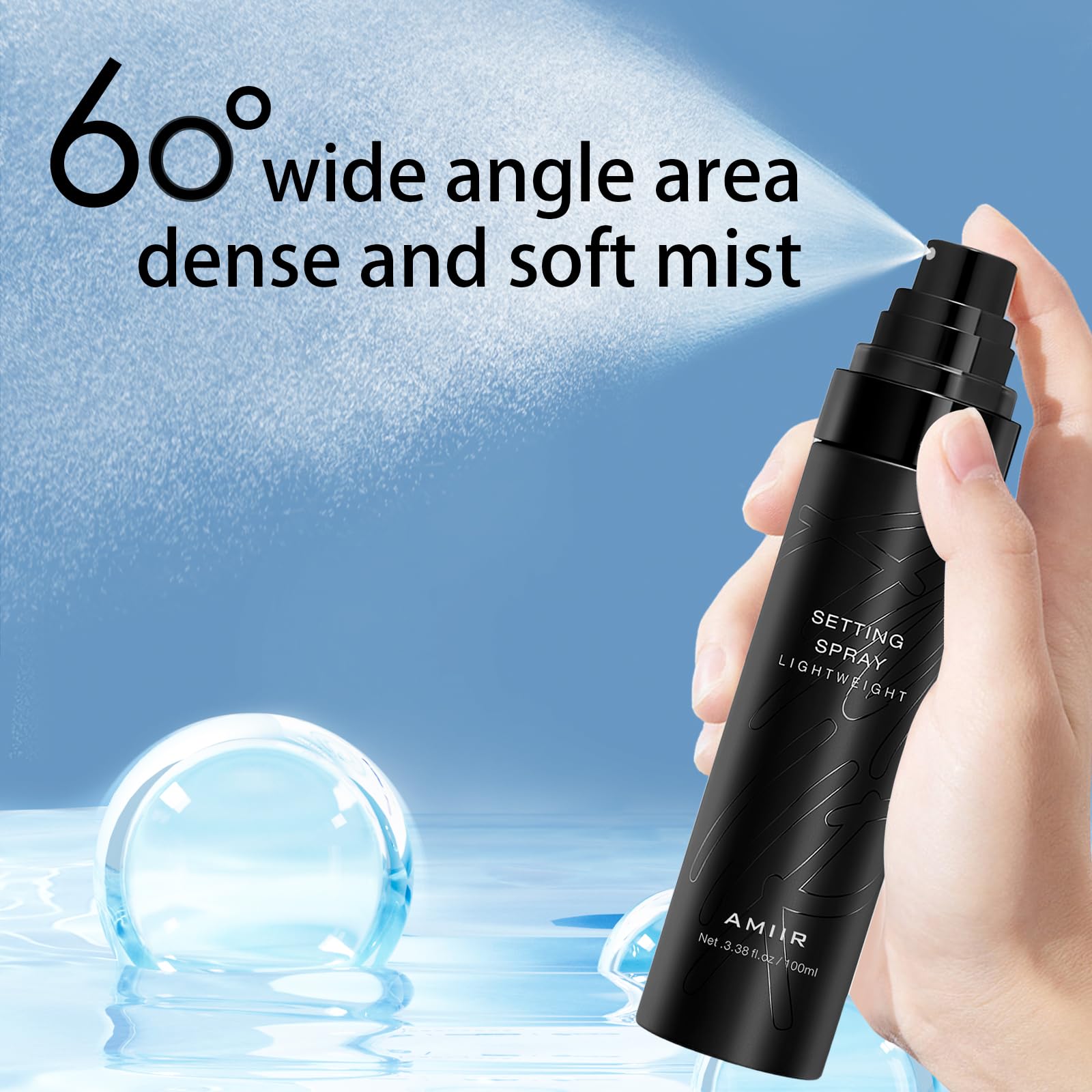 AMIIR Makeup Setting Spray Lightweight Long-Lasting Lock Face Finishing Mist Primer Refreshing Hydrating