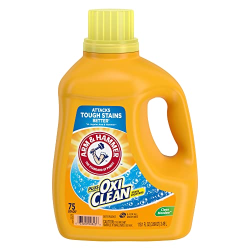 Arm & Hammer Plus OxiClean Clean Meadow, 75 Loads Liquid Laundry Detergent, 118.1 Fl oz