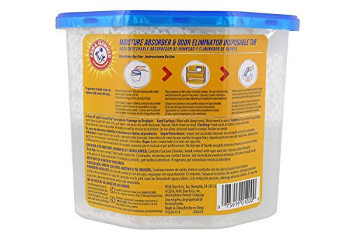 Arm & Hammer Moisture Absorber & Odor Eliminator 14oz Tub, 3 Pack - Eliminates Musty Odors & Freshens Air for Closets, Laundry rooms, Mud Rooms, white
