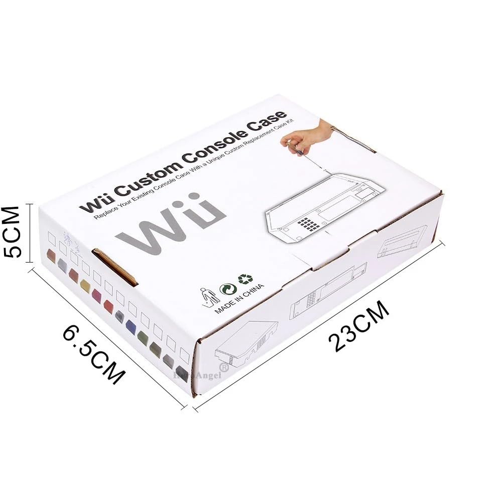 New Replacement Full Housing Shell Cover Case with Buttons Sticker Accessories for Wii Console-Transparent Blue