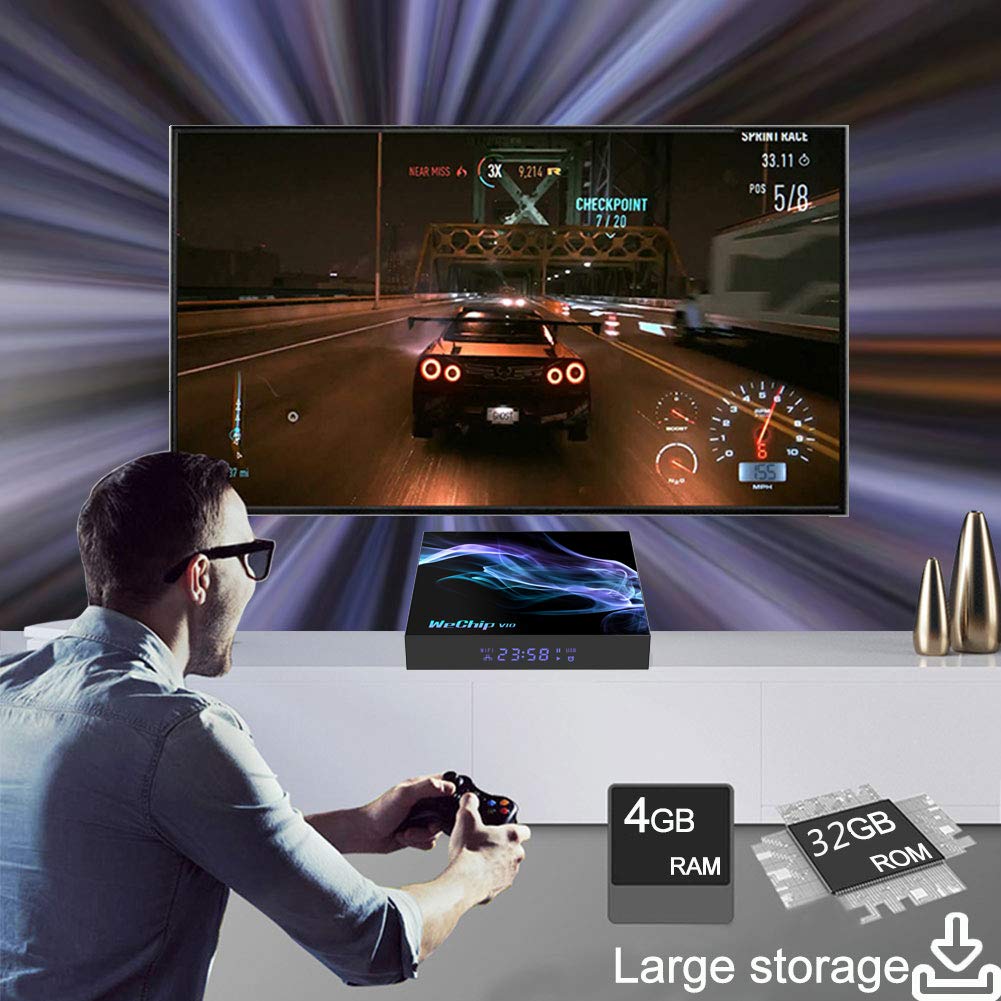 Android 10.0 TV Box,Android TV Box 4GB RAM 32GB ROM with Allwinner H616 Quad-Core 64bit,Supports 2.4G/5GHz Dual WiFi/BT 5.0/ 6K/4K Ultra HD/3D/ H.265 Smart Android TV Box