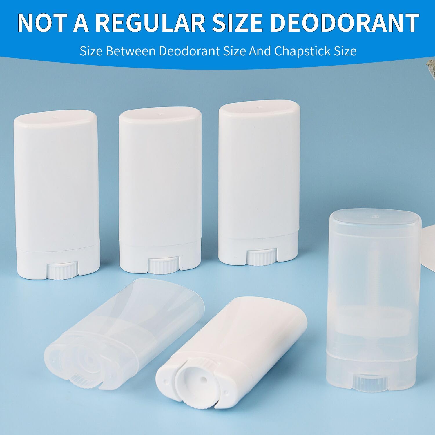 Xiboya textile Empty Oval Deodorant Lip Lipstick Balm Tubes Containers Plastic 20PCS 15ML Transparent (15ml, Transparent)