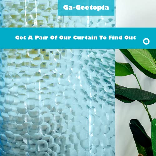Ga-Geetopia EVA 3D Blue Pearl Water Cube Plastic Shower Curtain Liner - Premium Light Weight 72" x 72" Blue Bathroom Shower Showroom Curtain Liner with Rustproof Metal Gromments and Weighted Magnet