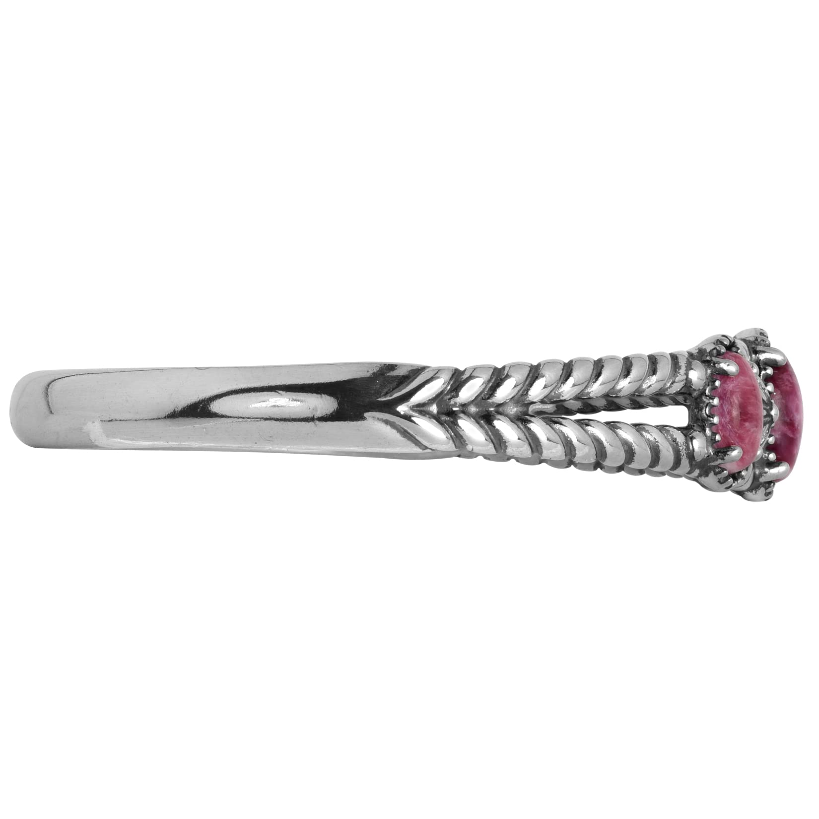 American West Sterling Silver Women's Cuff Bracelet & Girl's Cuff Bracelet Purple Spiny Gemstone 3-Stone Design Size S
