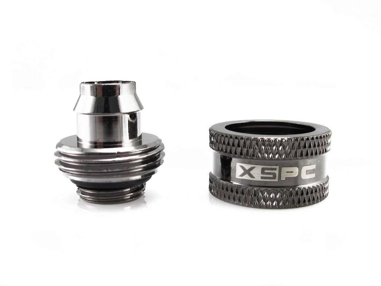 XSPC G1/4" to 3/8" ID, 5/8" OD Compression Fitting V2 for Soft Tubing, Black Chrome, 12-pack